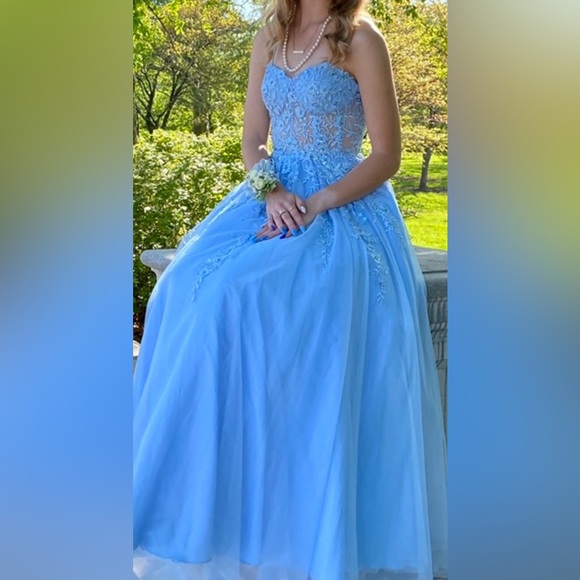 JVN by Jovani | Dresses | Light Blue Ball Gown Prom Dress | Poshmark